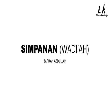 Simpanan (Wadi'ah) | PPTX
