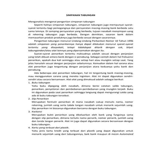 Simpanan tabungan | PDF
