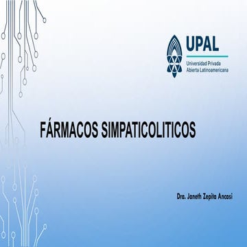 Fármacos que actúan en el SNA - Simpaticoliticos | PDF