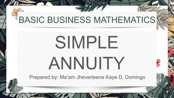 7.simple annuities | PPT