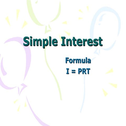 Simple interest | PPT