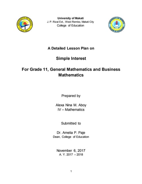 Daily Lesson Plan in General Mathematics | PDF