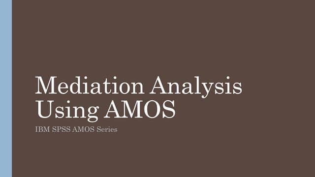 Introduction to Mediation using SPSS | PPTX