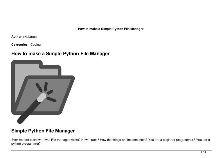Simple Python File Manager