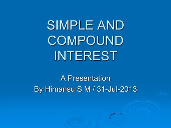 Lesson 5 - Compound Interest.ppt | Stocks and Bonds | Personal Investing
