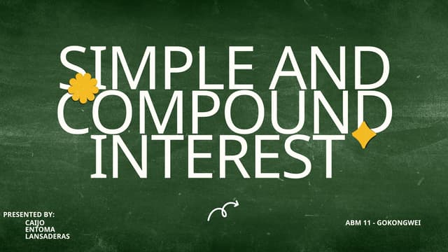 SIMPLE INTEREST general mathematics gr11 | PPTX