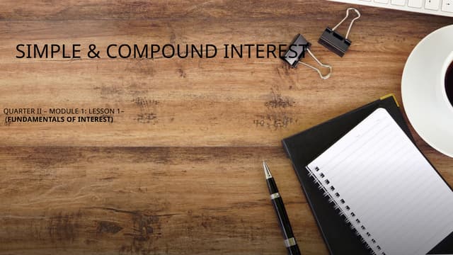 SIMPLE INTEREST general mathematics gr11 | PPTX