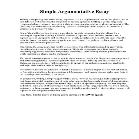 Simple Argumentative Essay. Western Kentucky University | PDF | Education