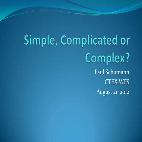 Simple, complicated or complex | PPT
