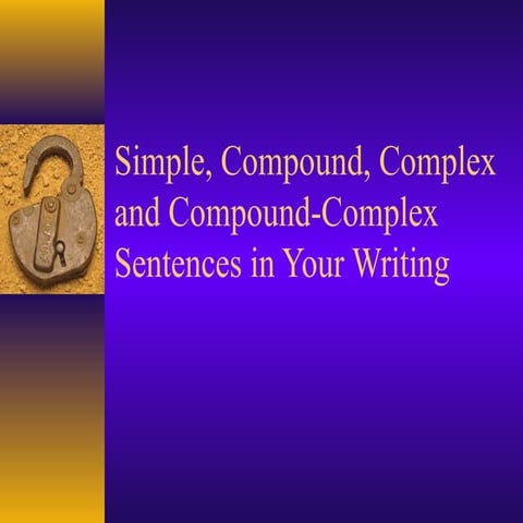 Simple compound and complex sentences in | PPT