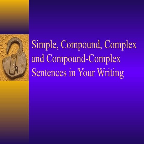 Simple, compound, and complex sentences | PPT