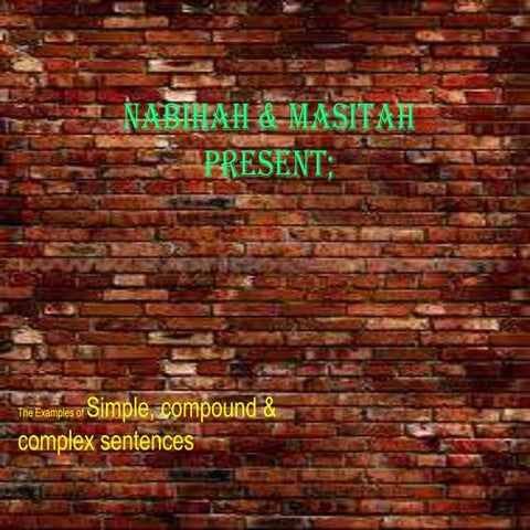 Simple, compound & complex sentences | PPT