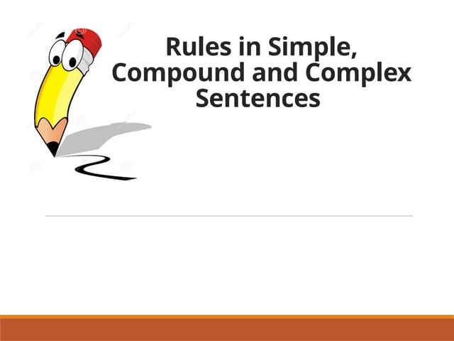 Simple, compound & complex sentences | PPTX