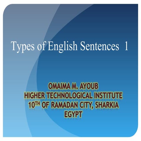 Types of English Sentences 1 | PPT