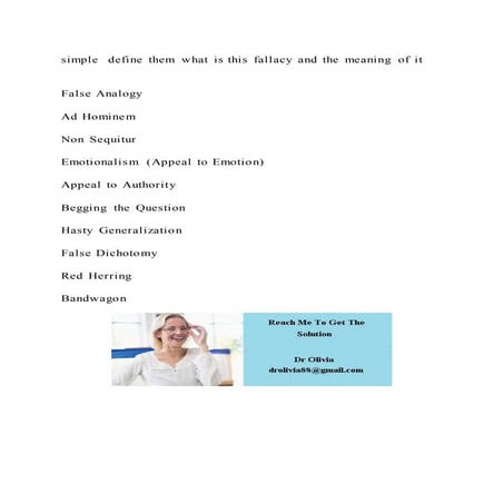 simple define them what is this fallacy and the meaning of it | DOCX