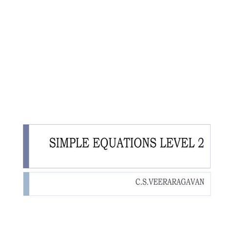 Simple equations level 2 | PPSX