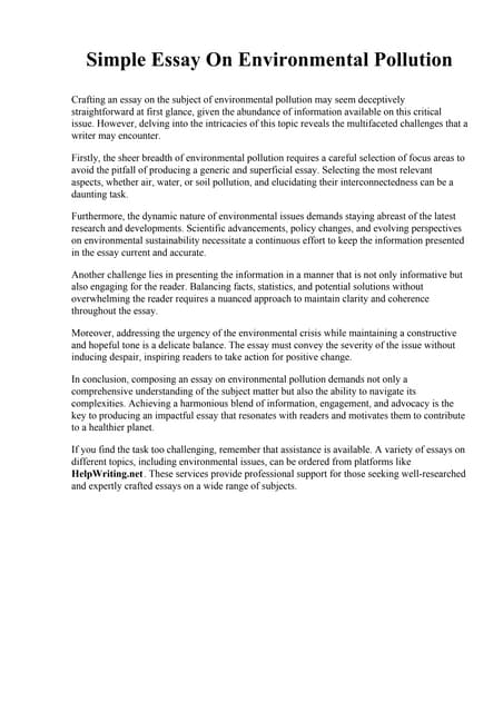 Short Essay On Environment Pollution.pdf