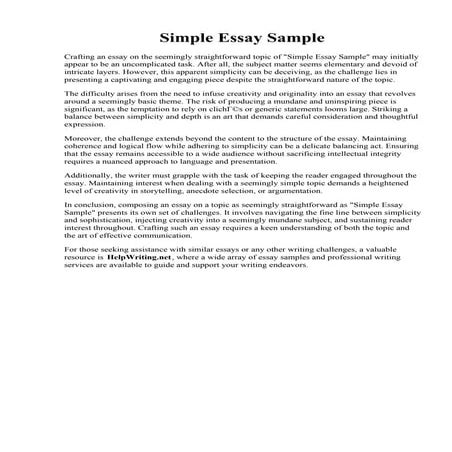 Simple Essay Sample | PDF