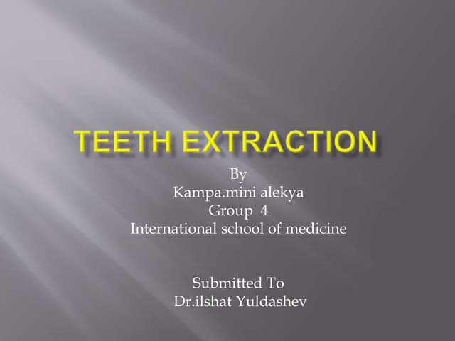 Simple tooth extraction technique | PPTX