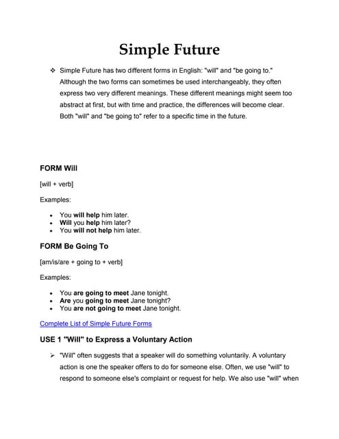 Simple future tense | PPT