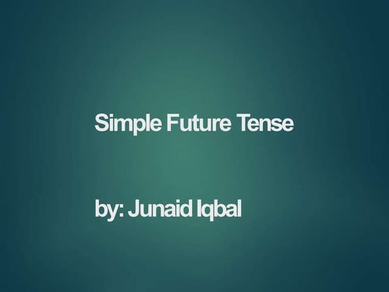 Simple future tense | PPT