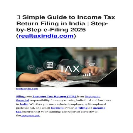 Simple Guide to Income Tax Return Filing in India. | DOCX