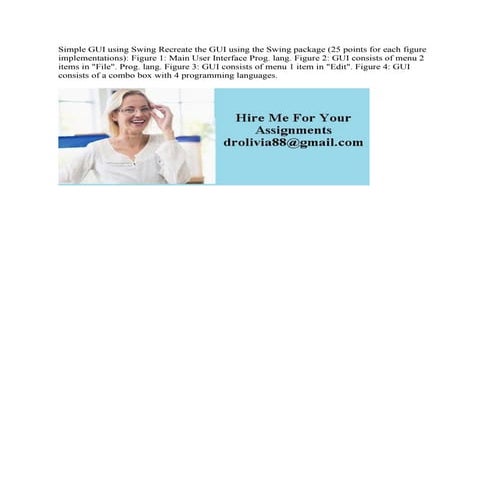 Simple Gui Using Swing Recreate The Gui Using The Swing Package 25 Popdf 