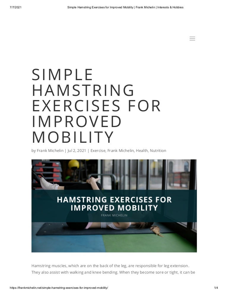Simple Hamstring Exercises for Improved Mobility