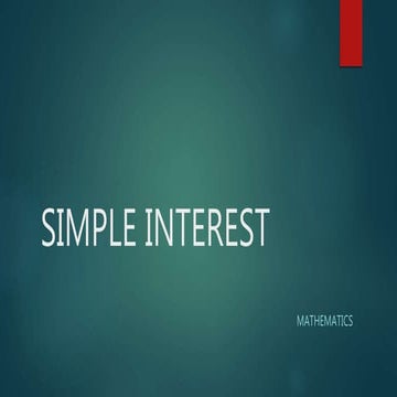 Simple interest | PPT