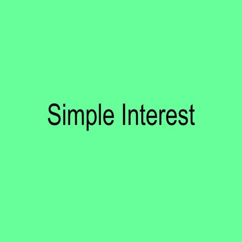 Simple interest | PPTX