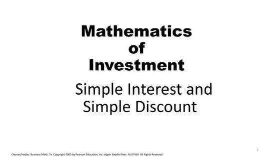Simple Interest (Business Math) | PPTX