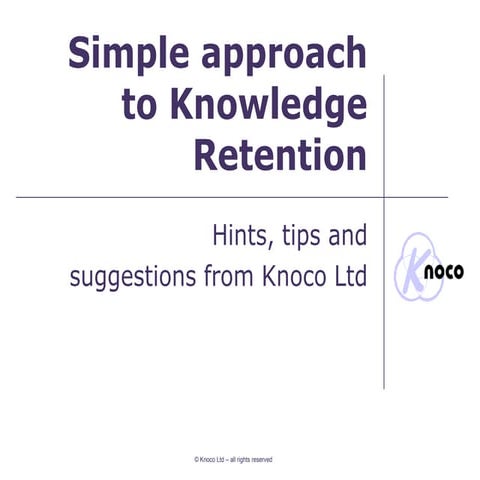 Knowledge Retention and Transfer | PPT