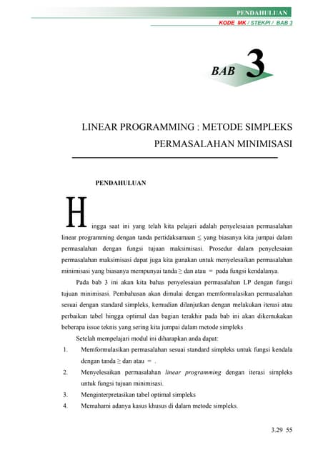 Program linier – metode simpleks revisi (msr) | PPTX