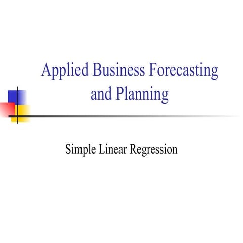 Simple Linear Regression for applied business .ppt