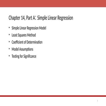Simple Linear Regression Model Pptx