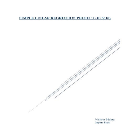 Simple Linear Regression Project Pdf 4488