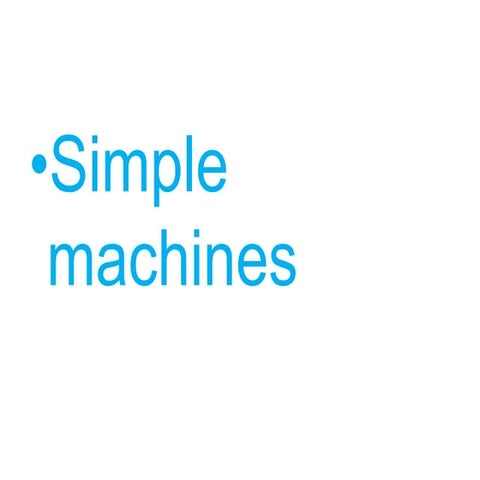 Simple machines | PDF