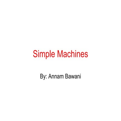 Simple Machines. | PPT