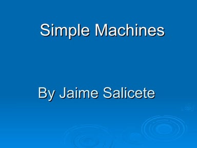 Simple machines powerpoint | PPT