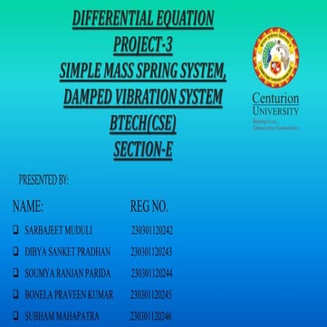 Simple mass spring system^JDamped vibration.pptx