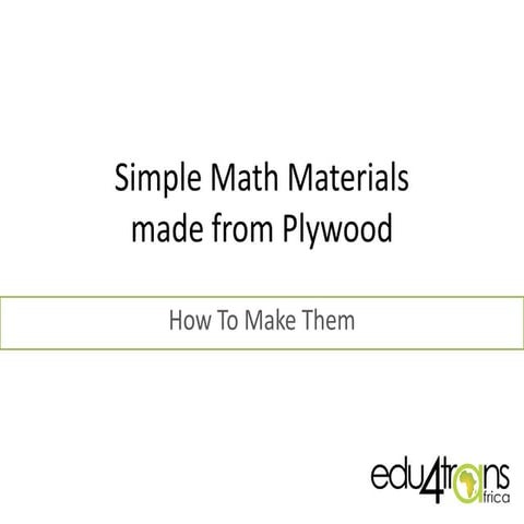 Simple math materials made from plywood | PDF