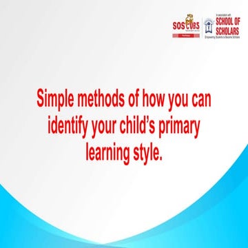 Simple methods of how you can identify your child’s primary learning ...