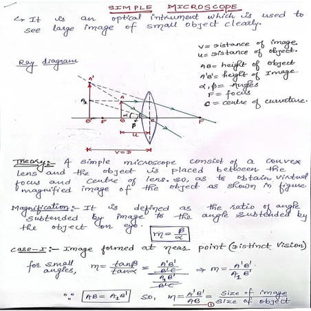 SIMPLE MICROSCOPE.pdf for class 12th students | PDF