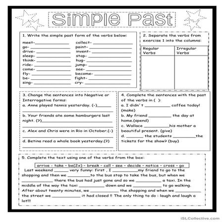 Simple Past- exercises for revision for good | PDF