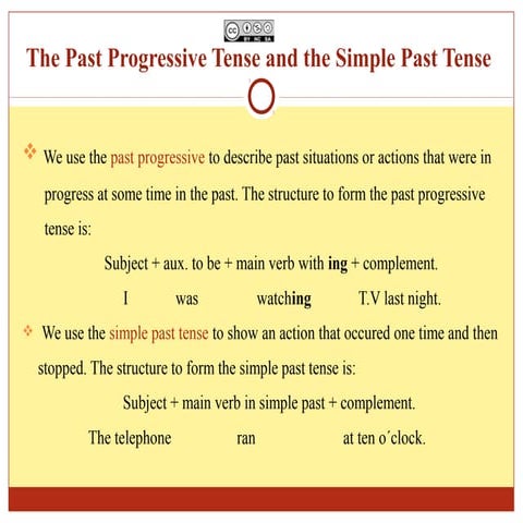Simple past and past progressive. | PPT