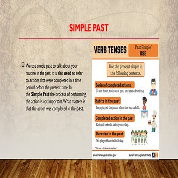 SIMPLE PAST USES AND RULES. REGULAR AND IRREGULAR VERBS | PPT