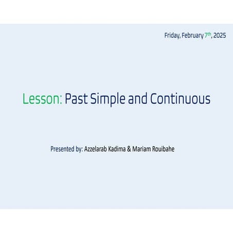 Simple Past Presentation the main points | PDF