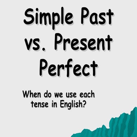 Simple past vs. present perfect tense | PPT