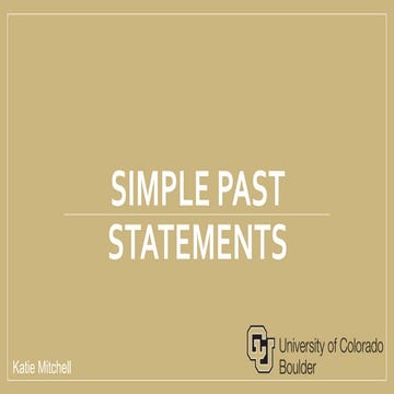 Simple Past Statements | PPTX
