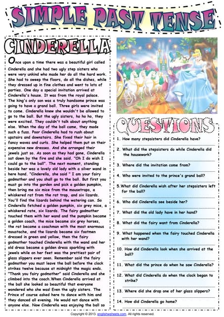 Cinderella fairytale short story analysis | PPTX